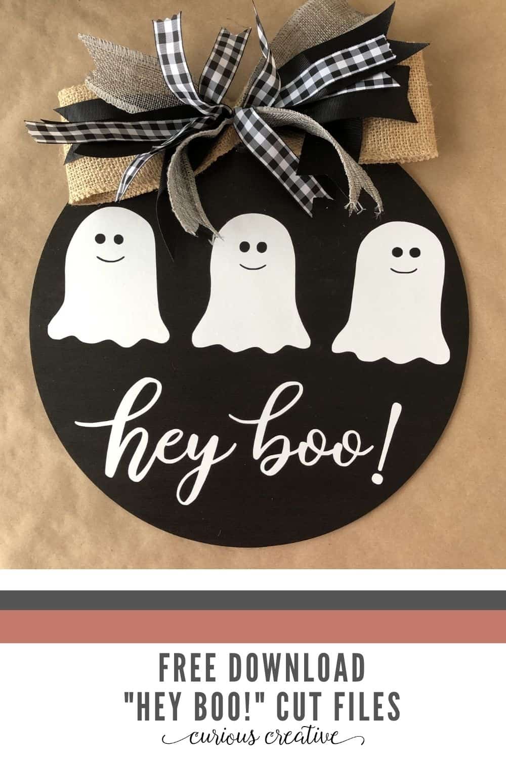 "Hey Boo!" Halloween Wood Sign - Curious Creative Studio