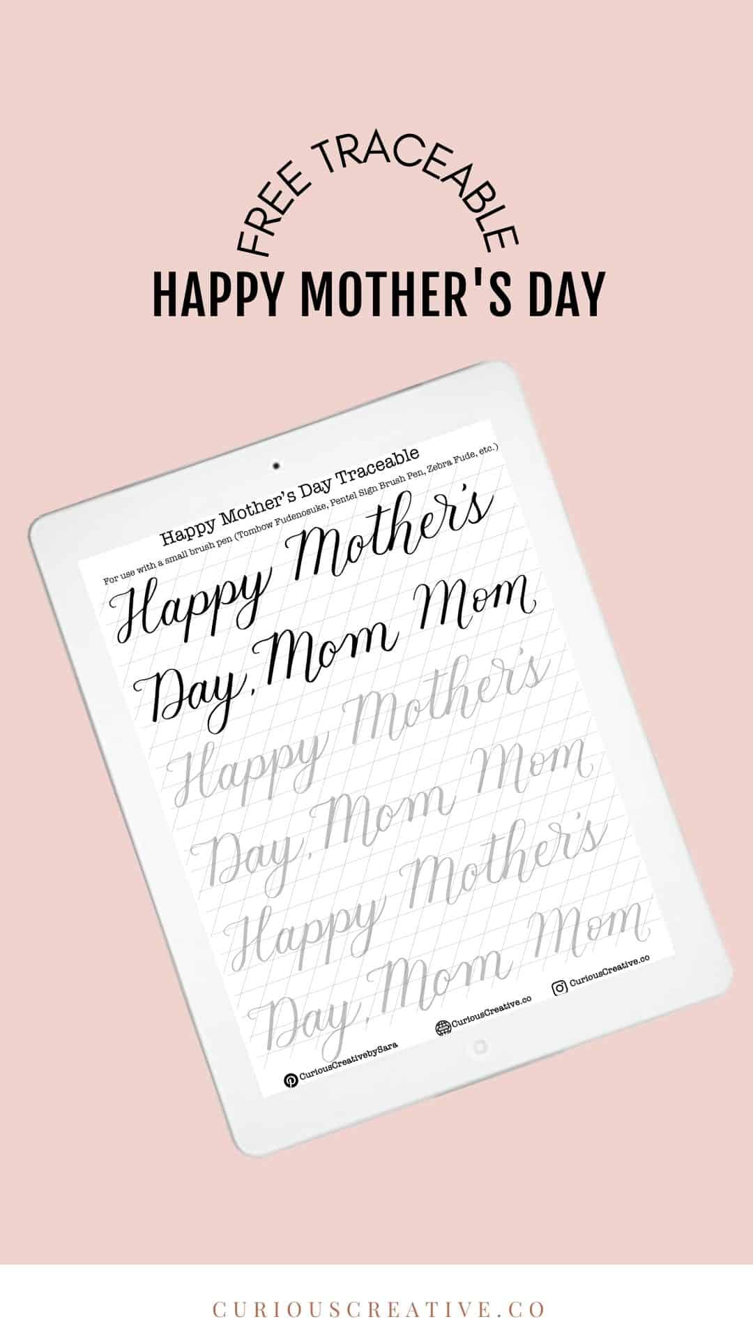 How to Write Happy Mother's Day in Calligraphy - Curious Creative Studio