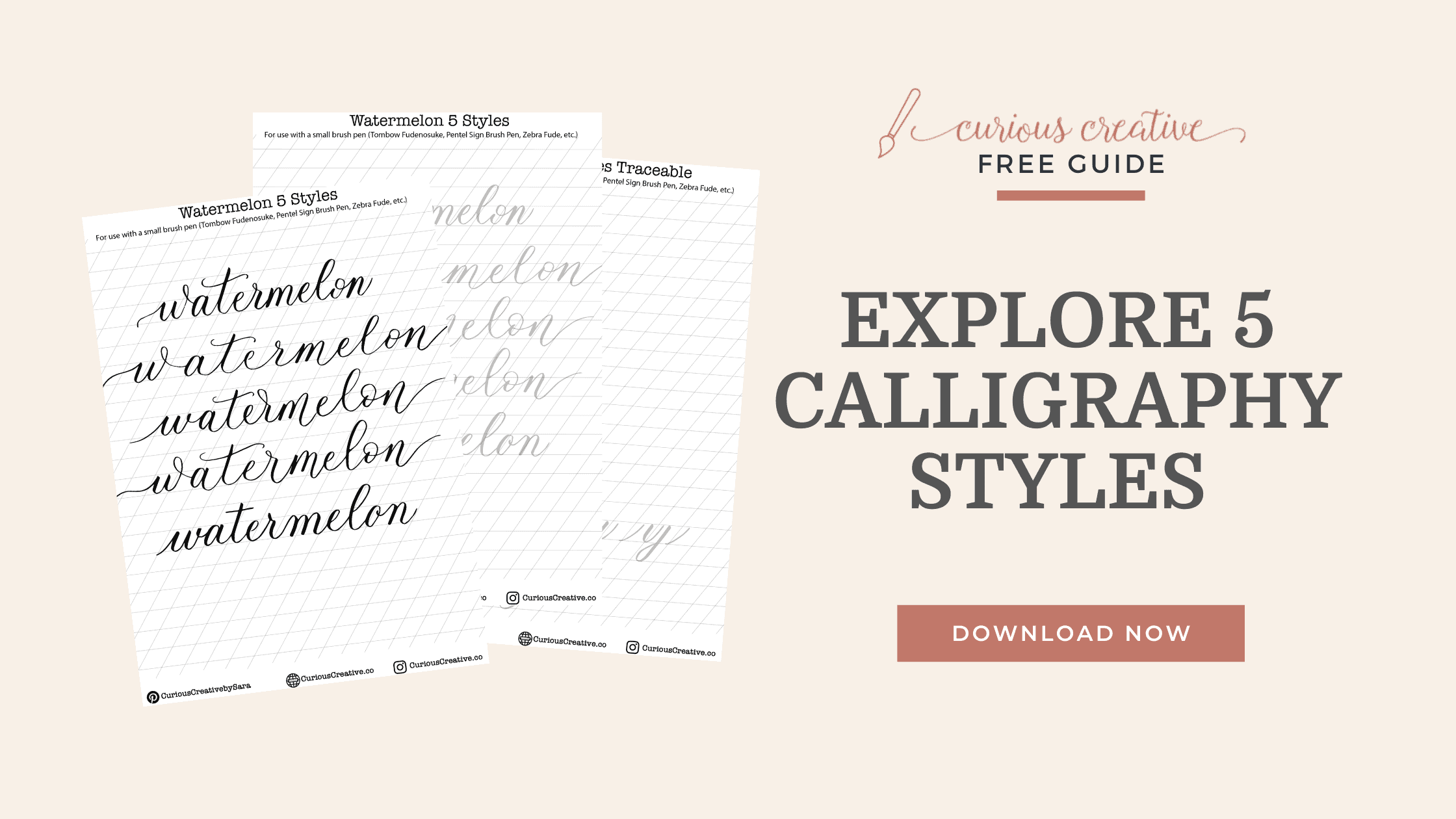 5 Ways to Write Watermelon in Modern Calligraphy - Curious Creative Studio